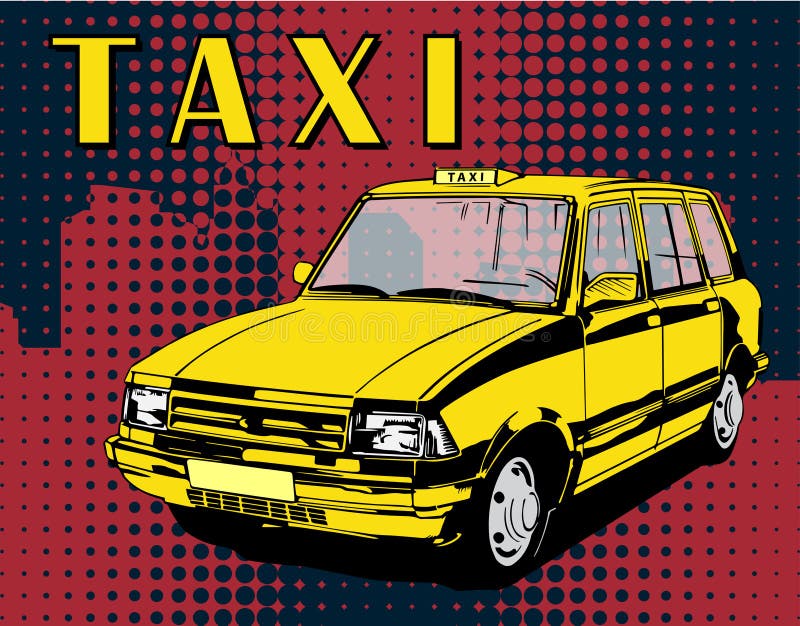 Taxi Cab Car Vector Image Vintage Style Stock Vector - Illustration of ...