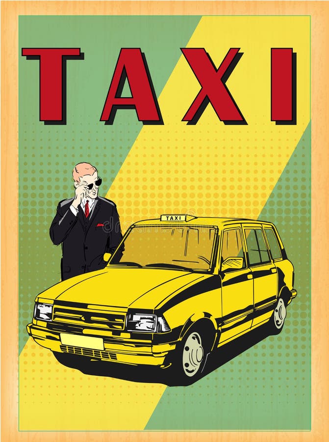 Taxi Cab Car Vector Image Vintage Style Stock Vector - Illustration of ...