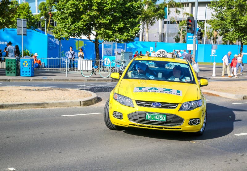 Taxi Cab in Downtown Melbourne, Australia Editorial Stock Photo - Image ...