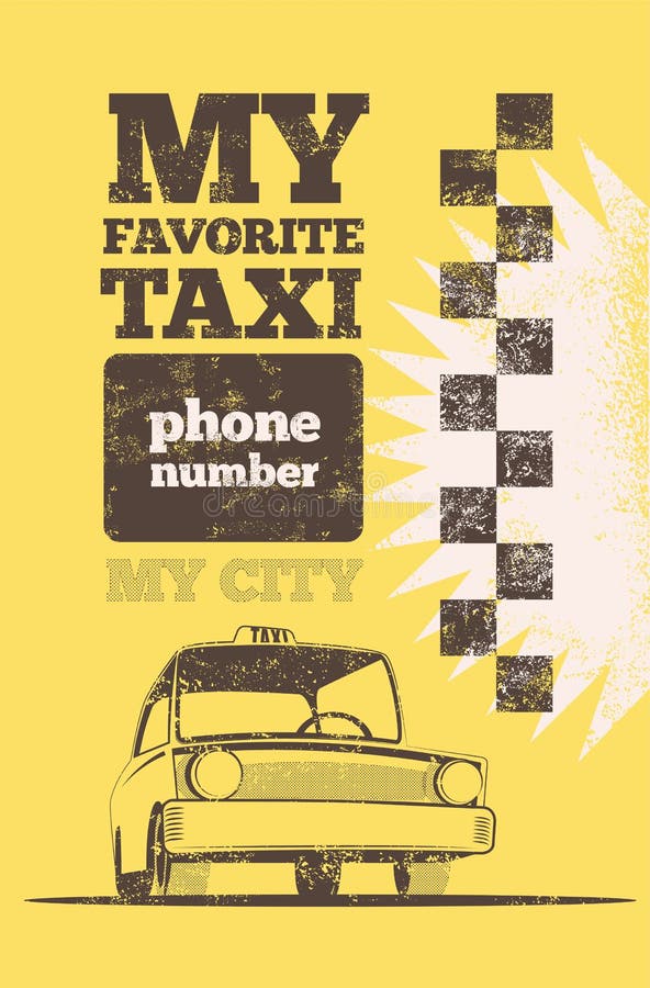 Taxi cab retro poster stock vector. Illustration of creative - 48268760