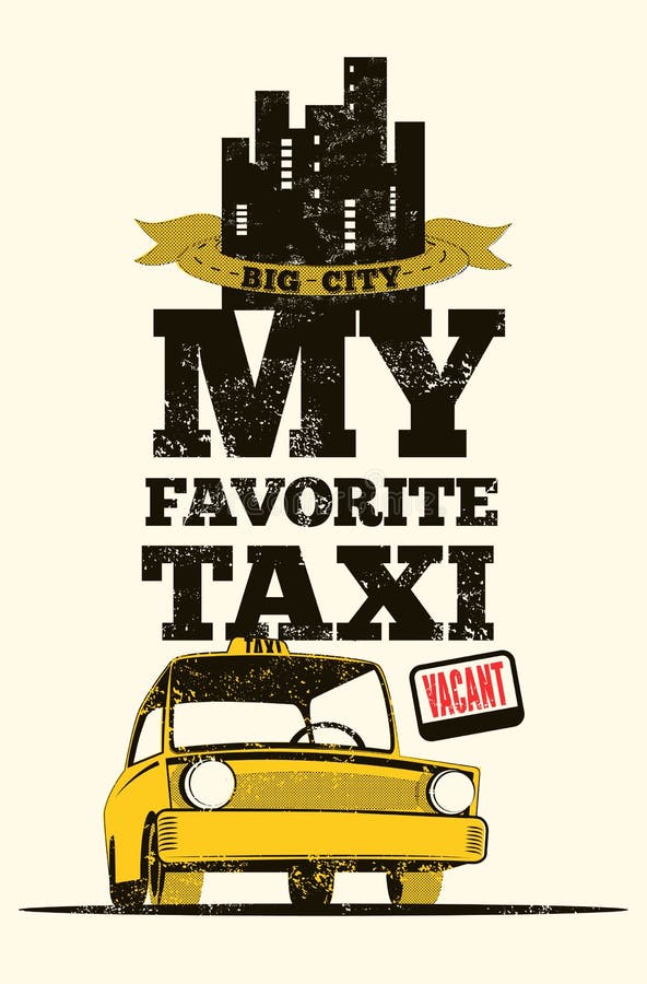 Taxi cab retro poster stock vector. Illustration of location - 48269236