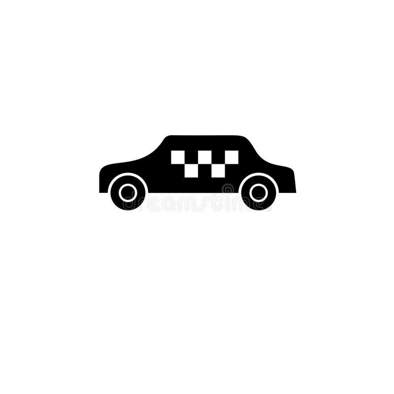 Taxi Car, Cab Solid Flat Vector Icon Isolated on White Background Stock ...