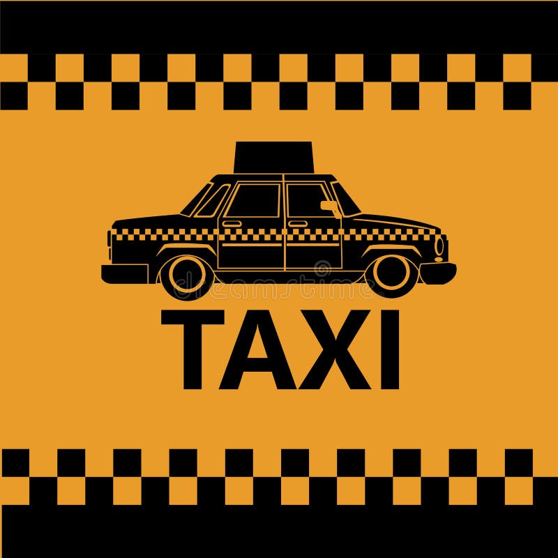 Taxi Car Side View Banner Design Stock Vector - Illustration of ...