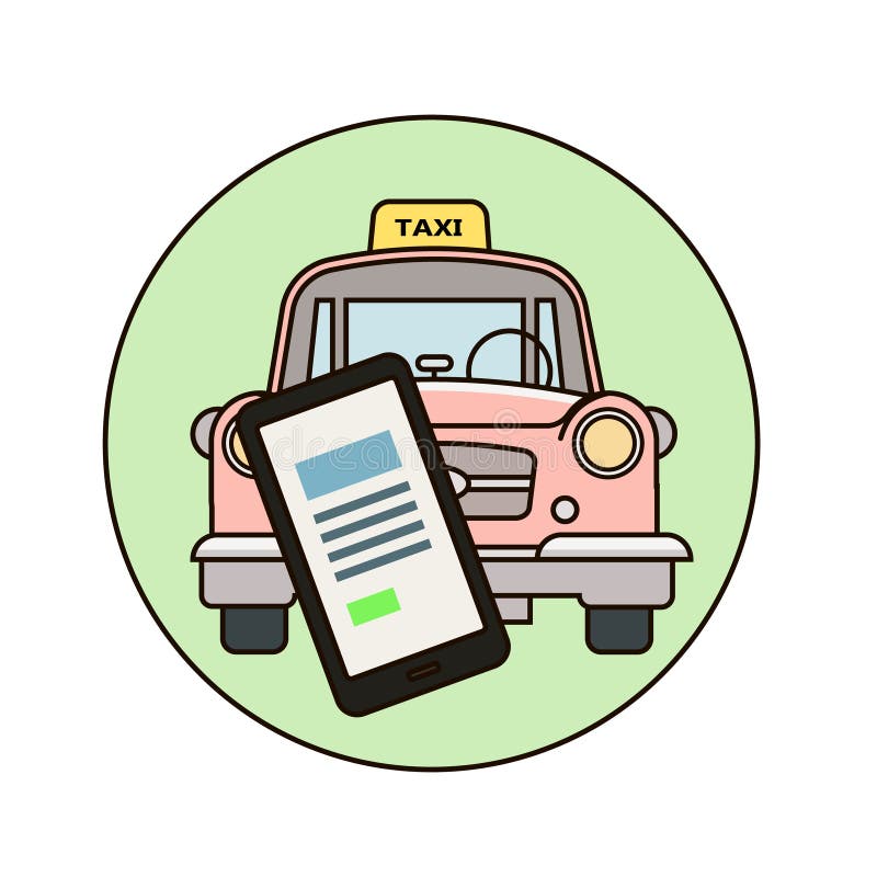 Taxi Concept. Man Call a Taxi by Smartphone. Vector Illustration. Stock ...