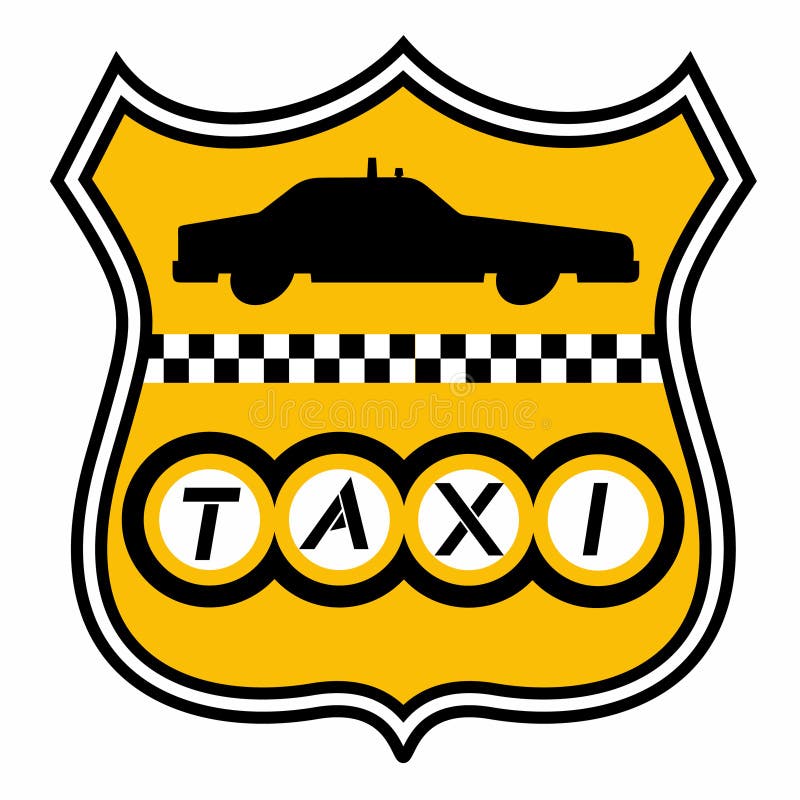 Taxi emblem stock vector. Illustration of public, fast - 21588233
