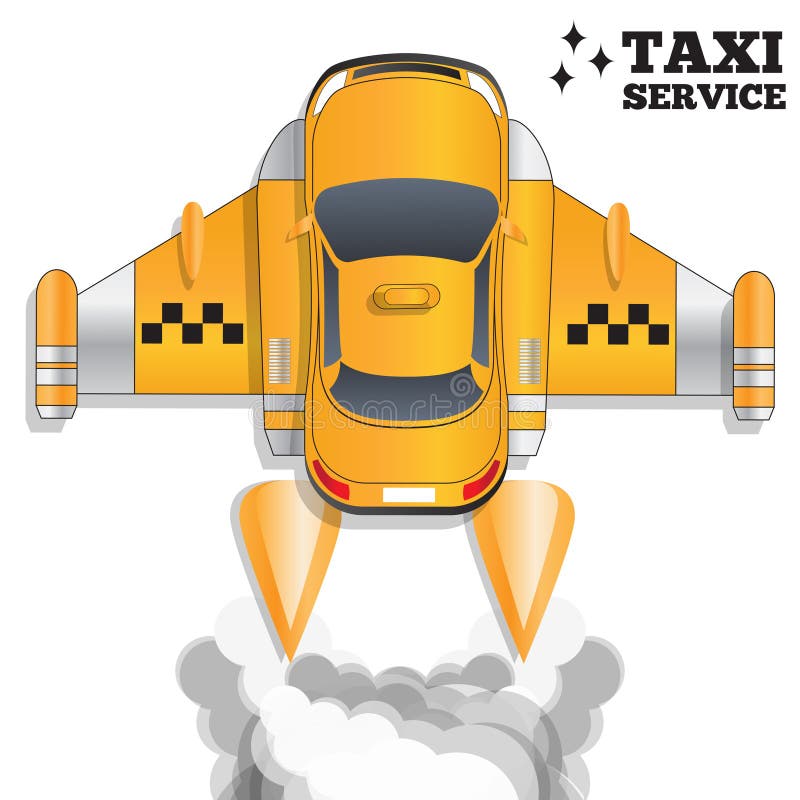 Taxi in the Form of an Airplane on White Background. Stock Vector ...