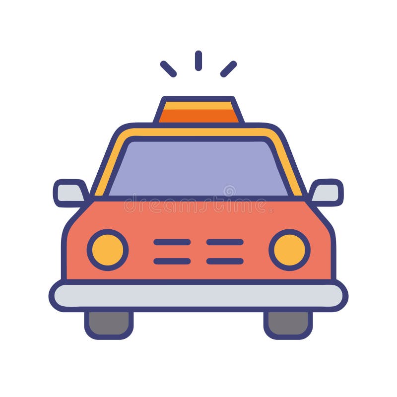 Taxi Front View Icon stock vector. Illustration of vehicle - 359286804