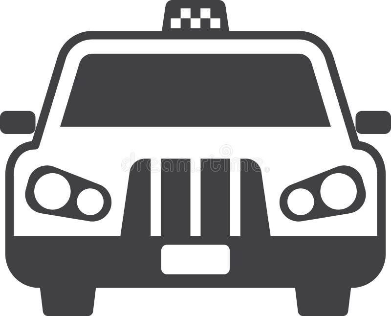 Taxi from Front View Illustration in Minimal Style Stock Vector ...