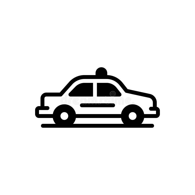 Black Solid Icon for Taxi, Cab and Car Stock Vector - Illustration of ...
