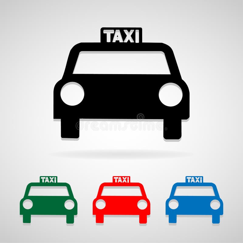 Taxi Icons Set Great for Any Use. Vector EPS10 Stock Illustration ...