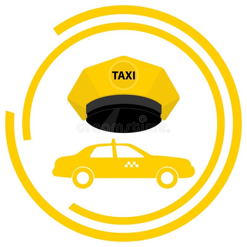A Taxi Logo, a Taxi Driver`s Cap and a Taxi. Stock Illustration ...