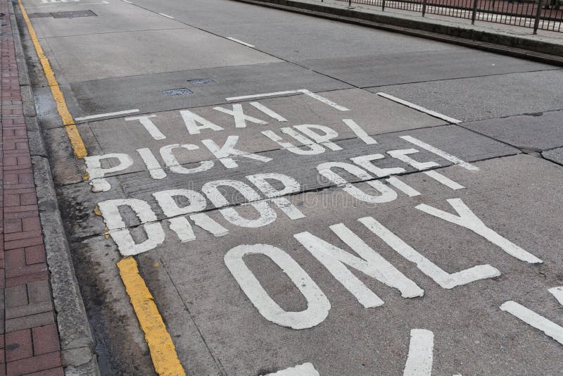 Taxi Pick-up Point Sign in Pink Color. Stock Photo - Image of color ...