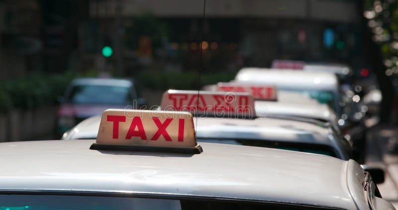 Taxi queue up in street stock image. Image of transportation - 200292347
