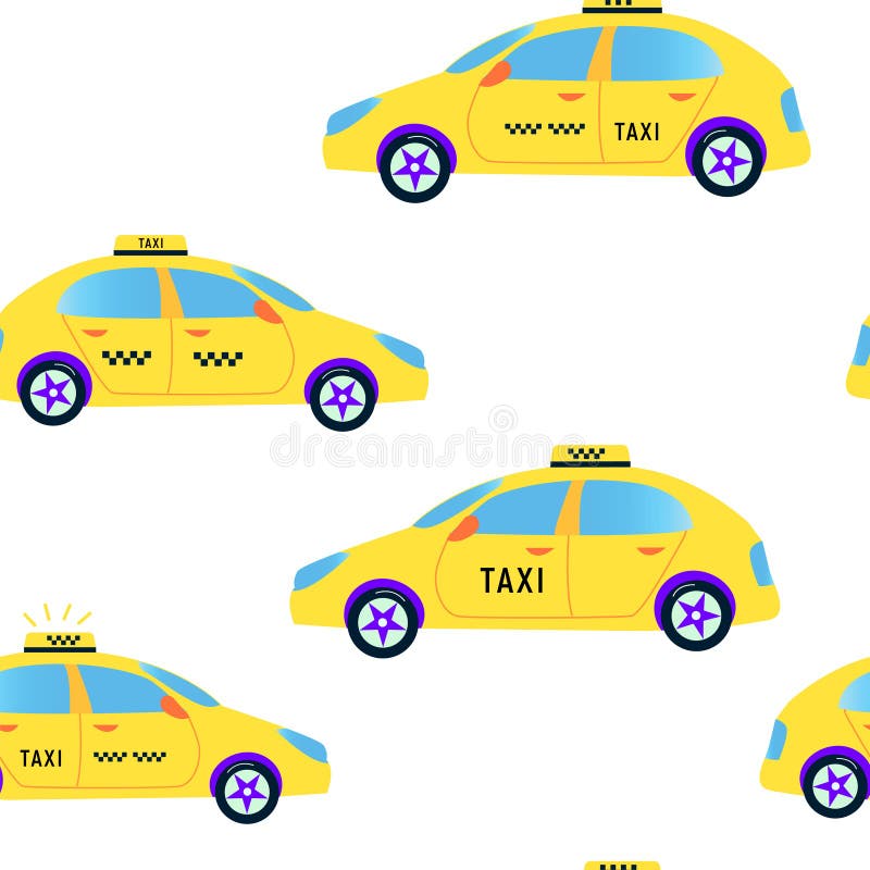 Taxi Seamless Pattern - Vector Flat Illustration Stock Vector ...