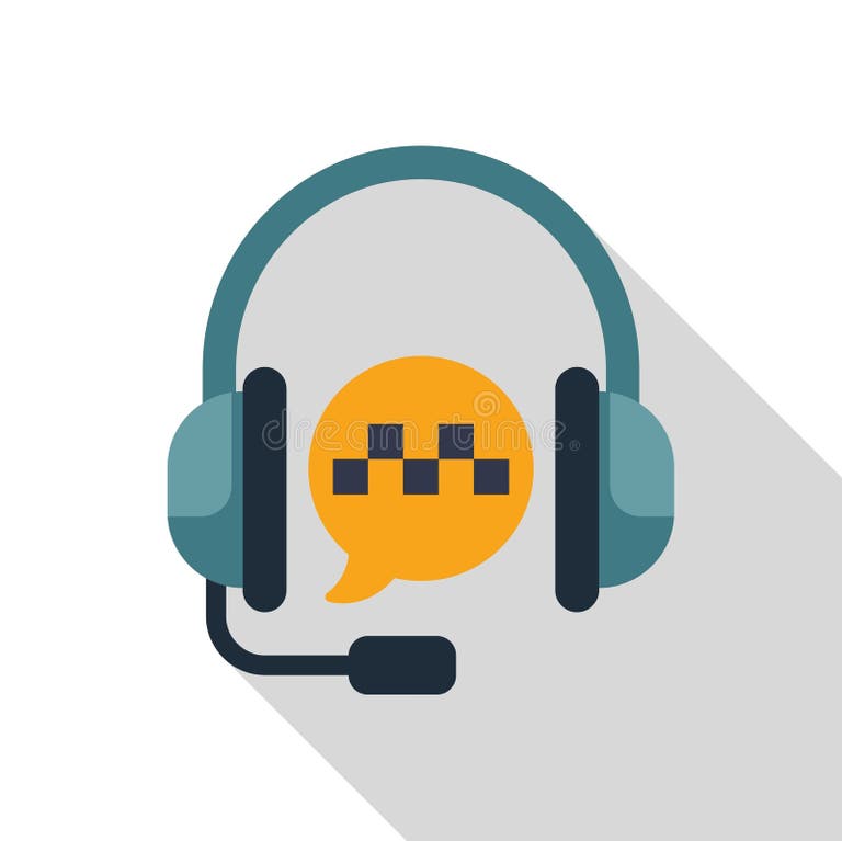 Taxi Service Center Operator Using Headset Receiving a Client Request ...