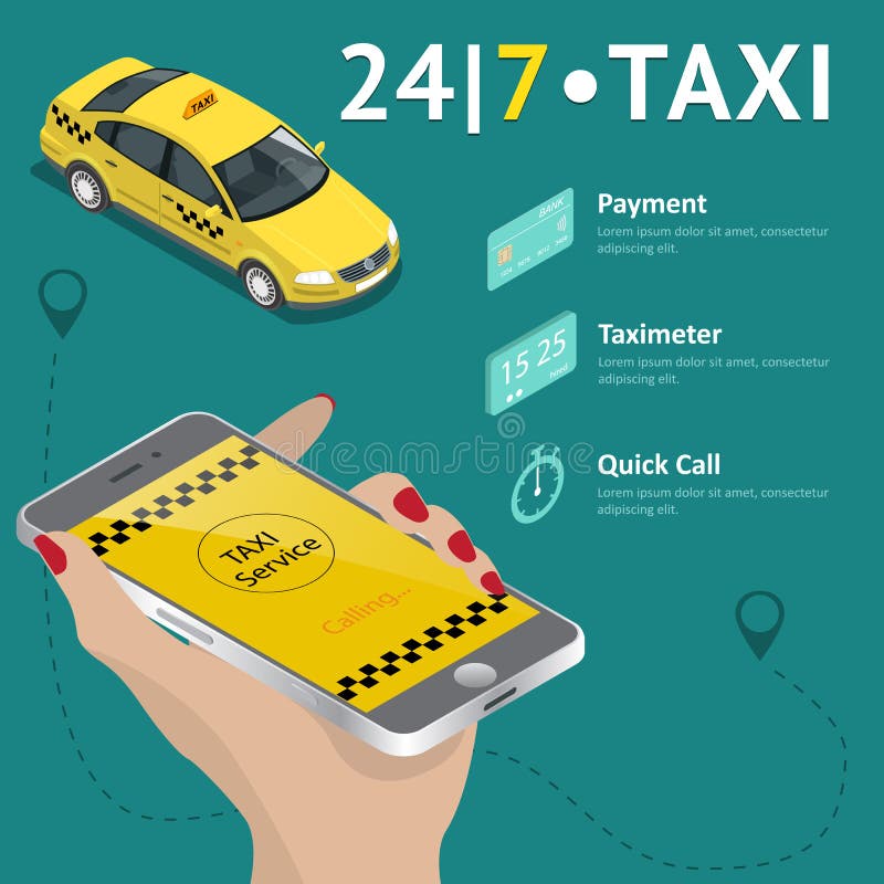 Taxi Service. Taxi Mobile App Template Set. Smartphone and Touchscreen ...