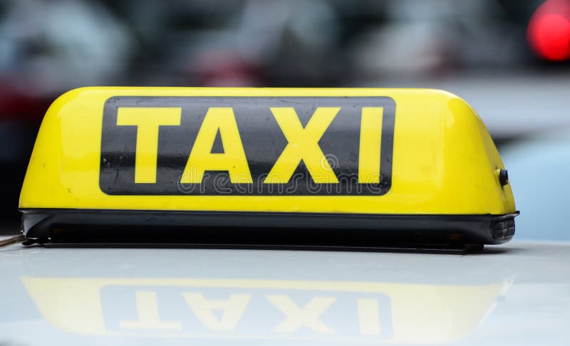 Taxi sign stock photo. Image of reflection, illuminated - 151749184