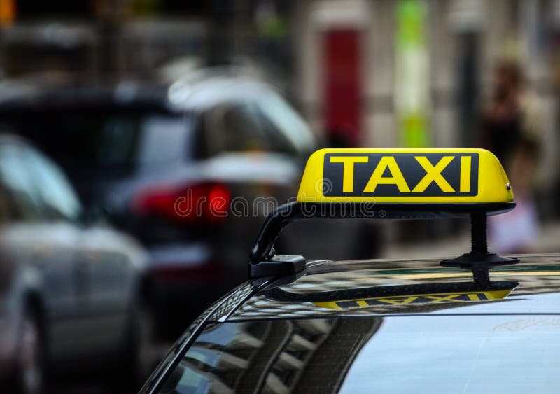 Taxi sign on car stock photo. Image of bodywork, lights - 151749138