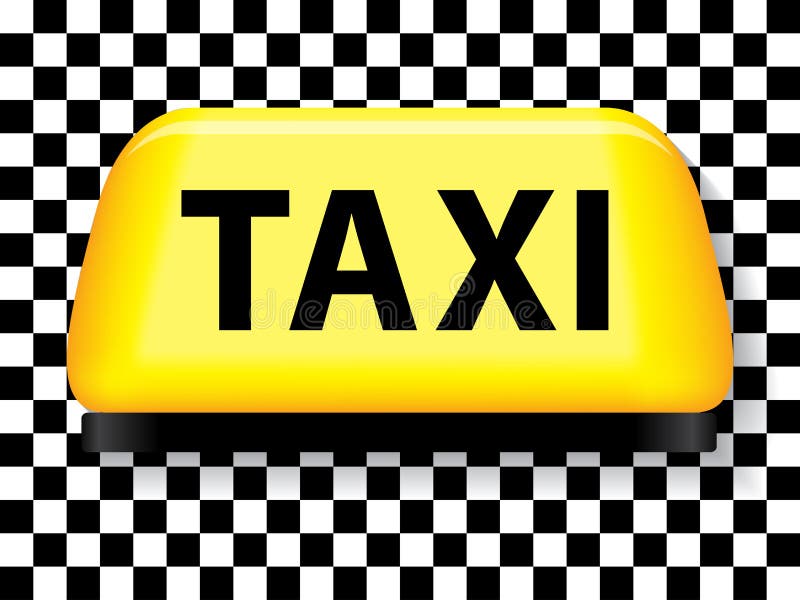 Taxi Sign with Free and Busy Lights Stock Vector - Illustration of ...