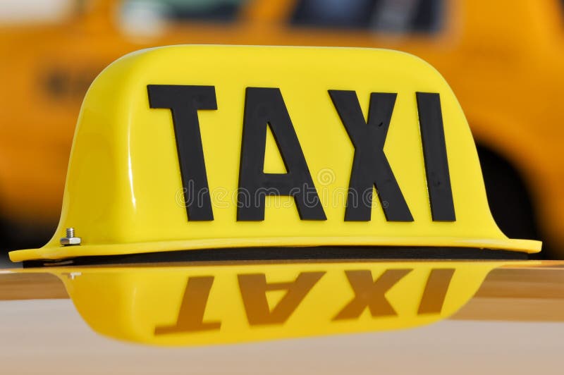 Taxi Sign Close Up stock photo. Image of taxi, lamp, transport - 17500802