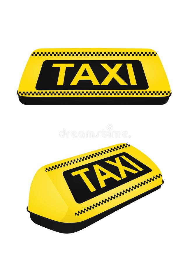 Taxi Sign. Front and Side View Stock Vector - Illustration of icon ...