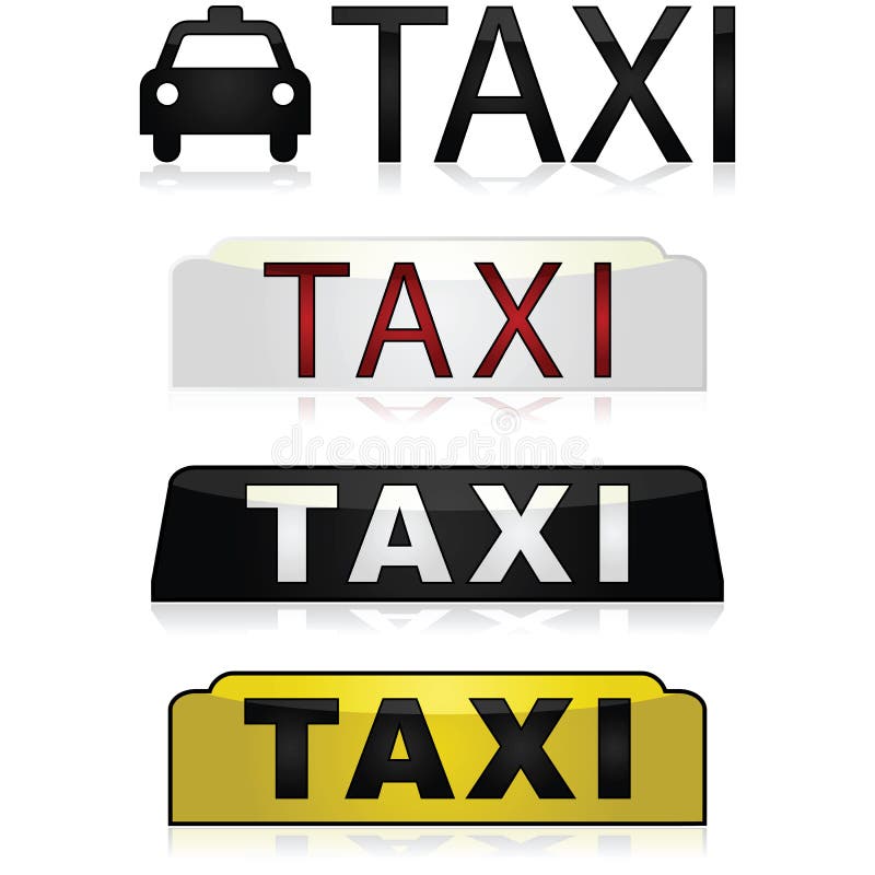 Taxi signs and emblems stock vector. Illustration of corporation - 18126776
