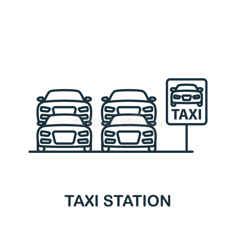 Taxi Station Icon. Line Simple Icon for Templates, Web Design and ...