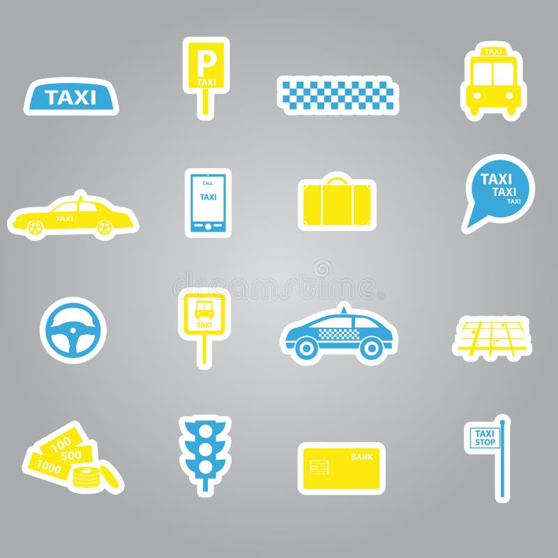 Taxi stickers set eps10 stock vector. Illustration of design - 43080634