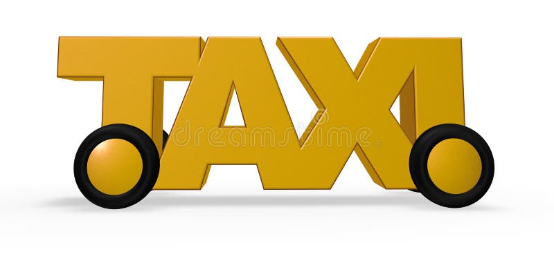Taxi tag on wheels stock illustration. Illustration of business - 27341656