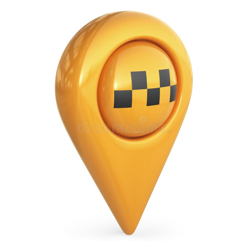 Taxi Target Map Pointer. GPS Locate Symbol; 3D Icon Stock Illustration ...