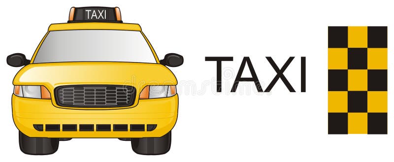 Taxi and two stuffs stock illustration. Illustration of counter - 91149114