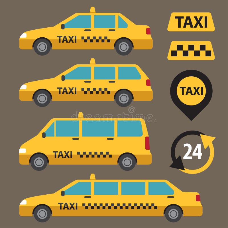 Taxi types stock vector. Illustration of transportation - 58709222