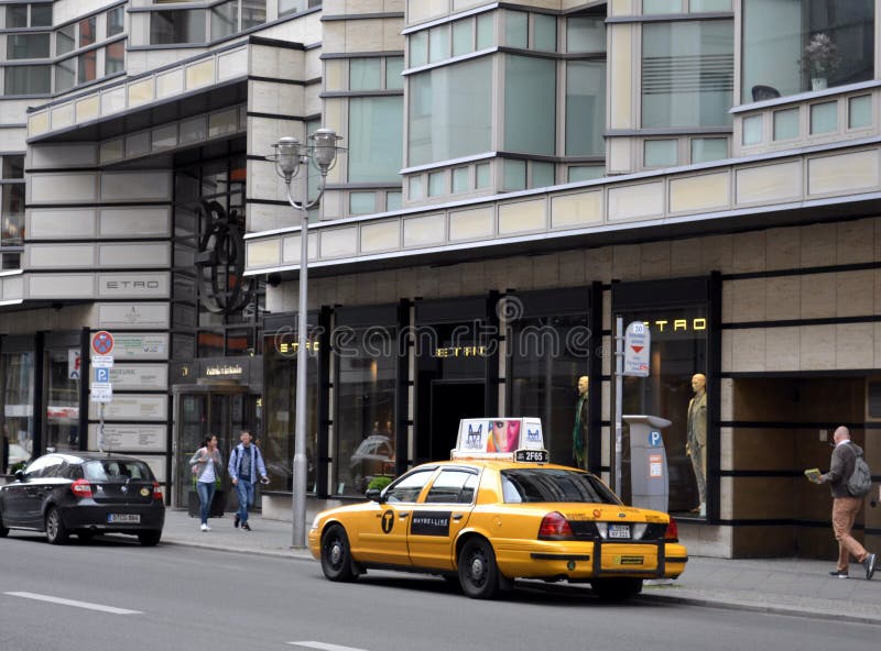 German Taxi Cars Stands On Airport Editorial Photography - Image of ...