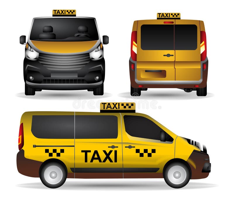 Illustration of Taxi Classic Van Transportation Minibus Isolated Stock ...