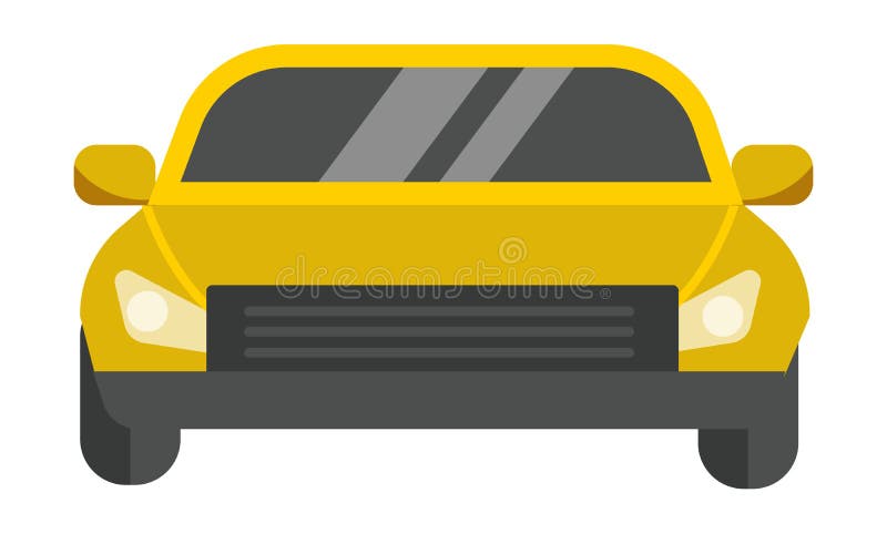 Taxi Yellow Car Vector Illustration. Stock Vector - Illustration of ...