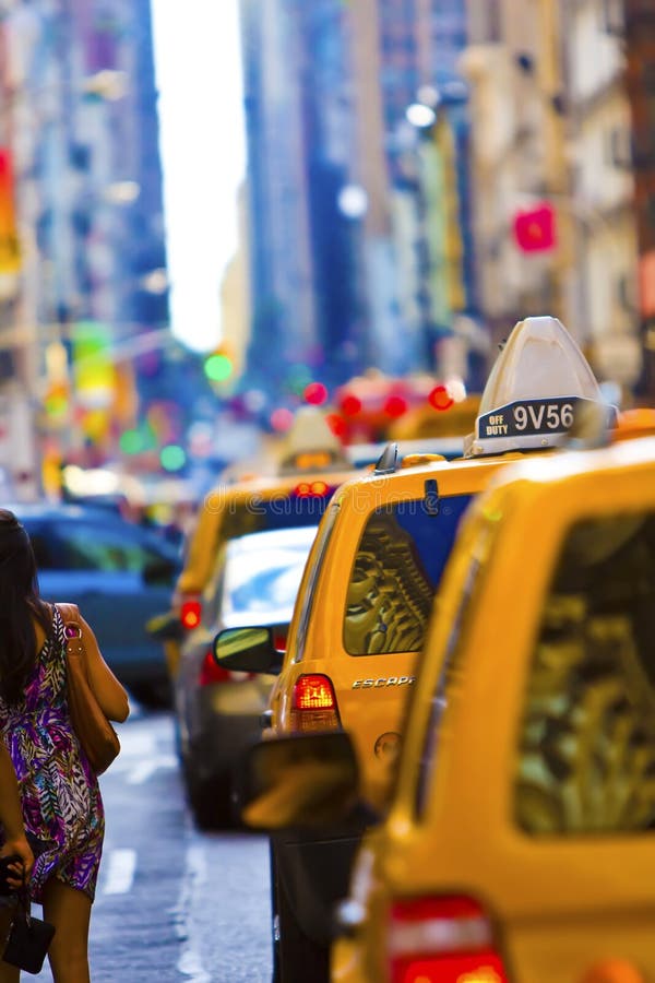 Yellow Taxies in New York City Editorial Image - Image of apple, city ...