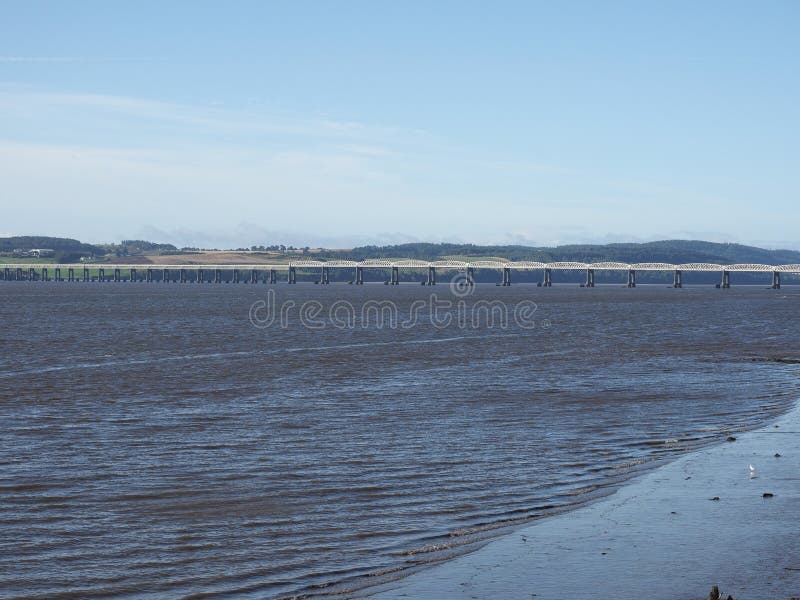 Tay rail bridge in Dundee stock image. Image of water - 324581227