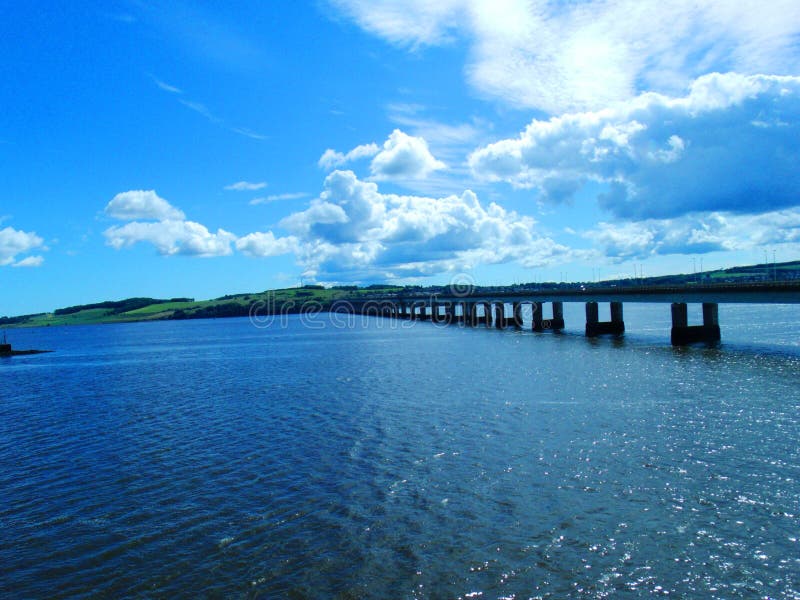 Tay Road Bridge stock image. Image of cloudy, road, field - 52213645