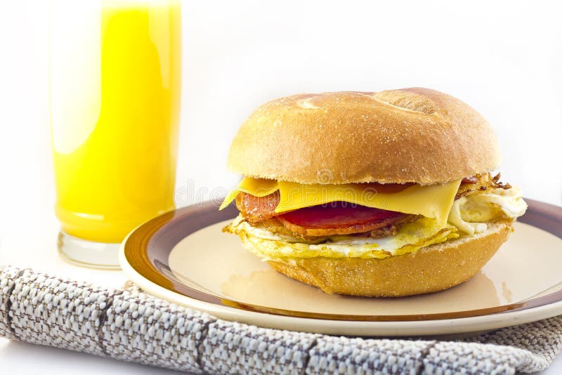 Taylor Ham Breakfast Sandwich Stock Image - Image of fastfood, orange ...