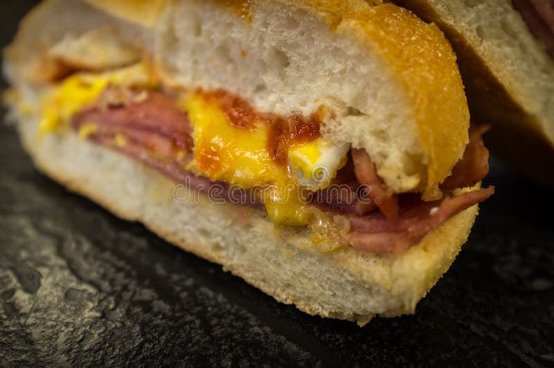 Taylor Ham Egg Sandwich imagen de archivo. Imagen de frito - 73923433