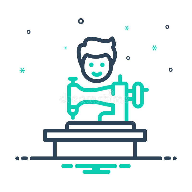 Mix Icon for Taylor, Machine and Job Stock Illustration - Illustration ...