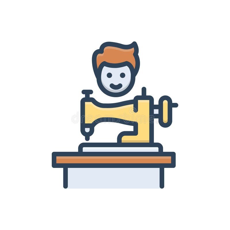 Color Illustration Icon for Taylor, Machine and Shop Stock Illustration ...