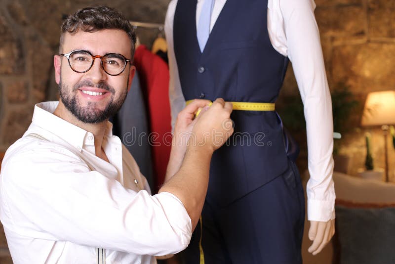 Taylor Working with Tape Measure Stock Image - Image of classic ...