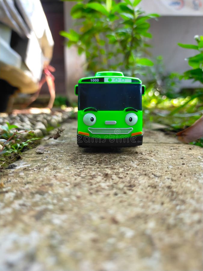 Tayo& X27;s Toy Car that is Running on the Cobblestone Road Stock Photo ...