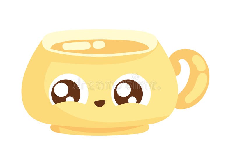 Manzana Amarilla De Kawaii Cara Linda Del Emoticon En Un Fondo Blanco Icono Del Emoticon ...