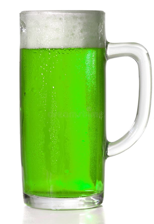 Jarra Con Cerveza Verde Para El Día De San Patricio Imagen de archivo ...
