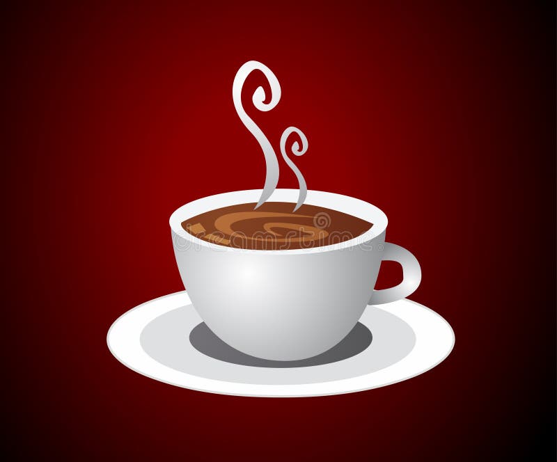 Taza y humo de café ilustración del vector. Ilustración de oscuro - 5446233