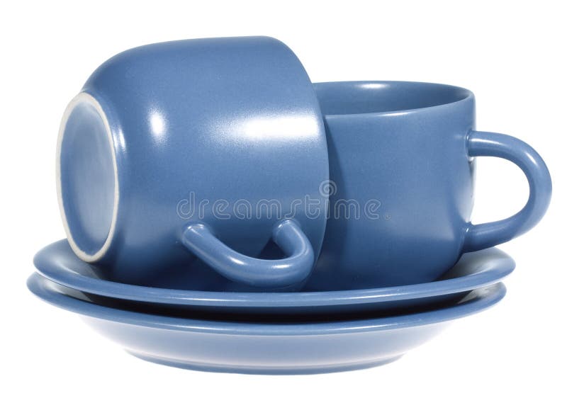 Tazas azules foto de archivo. Imagen de limpio, color - 12395308