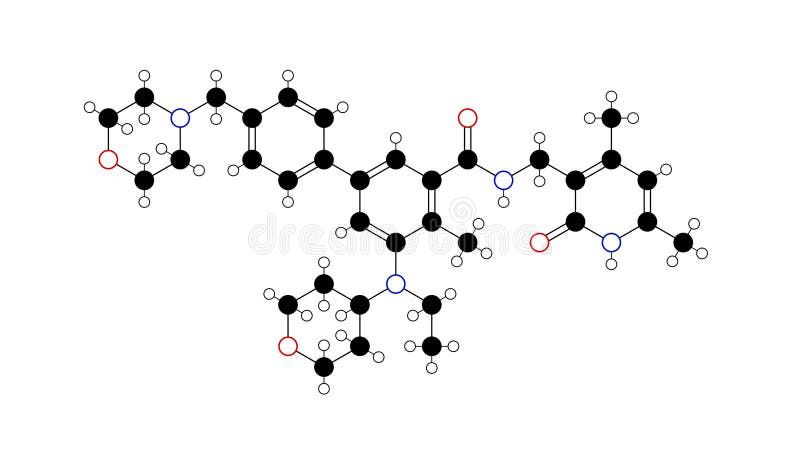 Tazemetostat Molecule, Structural Chemical Formula, Ball-and-stick ...