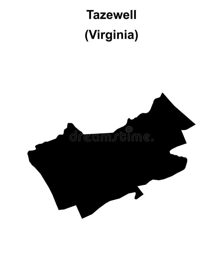 Tazewell outline map stock vector. Illustration of region - 361873725
